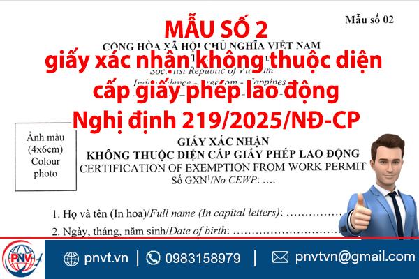 Mẫu số 02 theo Nghị định 219/2025/NĐ‑CP ban hành 7/8/2025